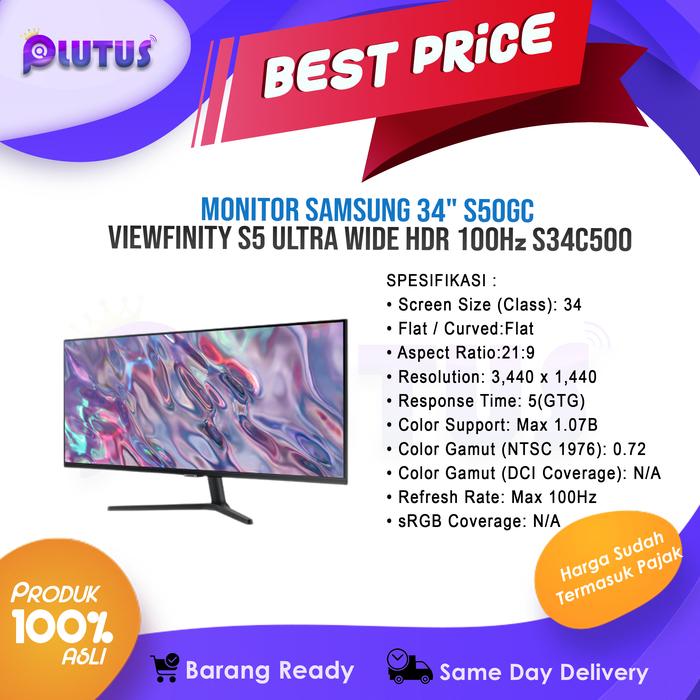Jual Monitor Samsung 34" S50GC ViewFinity S5 Ultra Wide HDR 100Hz ...