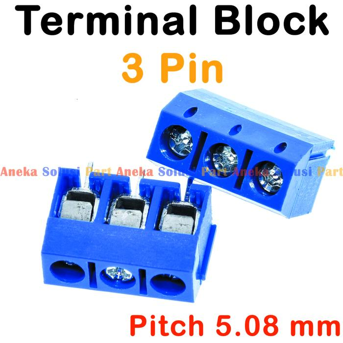 Jual Terminal Block 3 Pin Connector Skrup Screw Pitch 5.08mm 5mm 3P ...