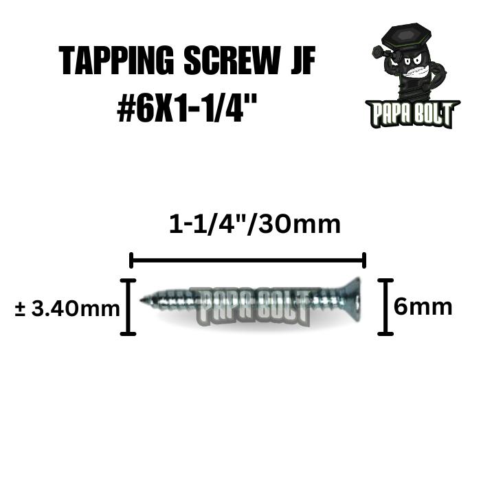 Jual Tapping Screw Flat Head / Skrup JF / Baut Sekrup #6 x 3/8 - 2 ...