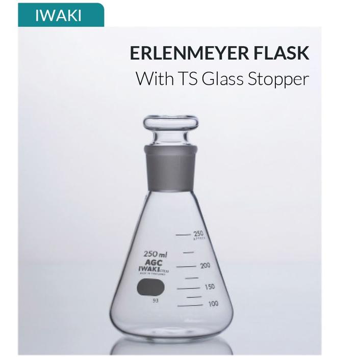 Jual ERLENMEYER FLASK 50 ml with T/S 19/26 stopper Labu Erlenmeyer ...