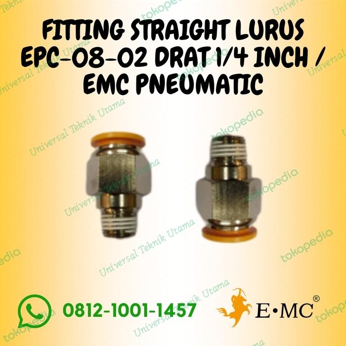 Jual FITTING STRAIGHT LURUS EPC-08-02 DRAT 1/4 INCH / EMC PNEUMATIC ...