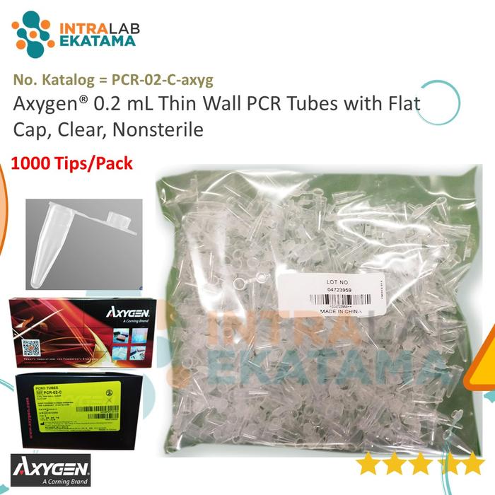 Jual 0.2 mL Thin Wall PCR Tubes with Flat Cap, Clear, 1000/pack (PCR-02-C) - Kota Bogor ...