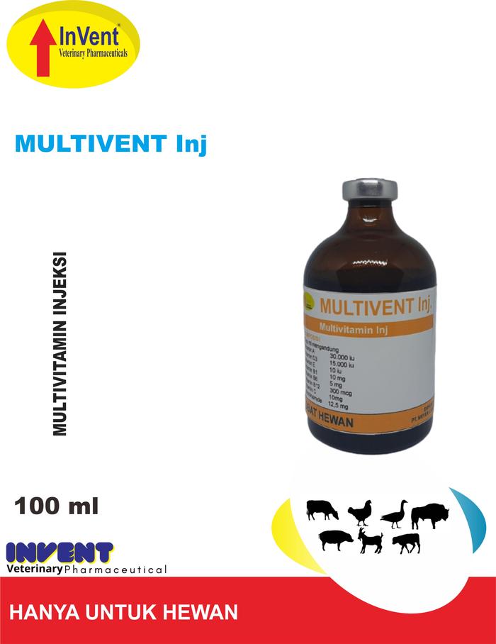 Promo Obat Hewan MULTIVENT Inj 100 ml Invent - Multivitamin - Kab ...