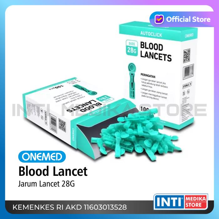 Jual ONEMED - Blood Lancets Autoclick 21G / 26G / 28G | Refill Jarum Lancet - 28G - Kota Bandung ...