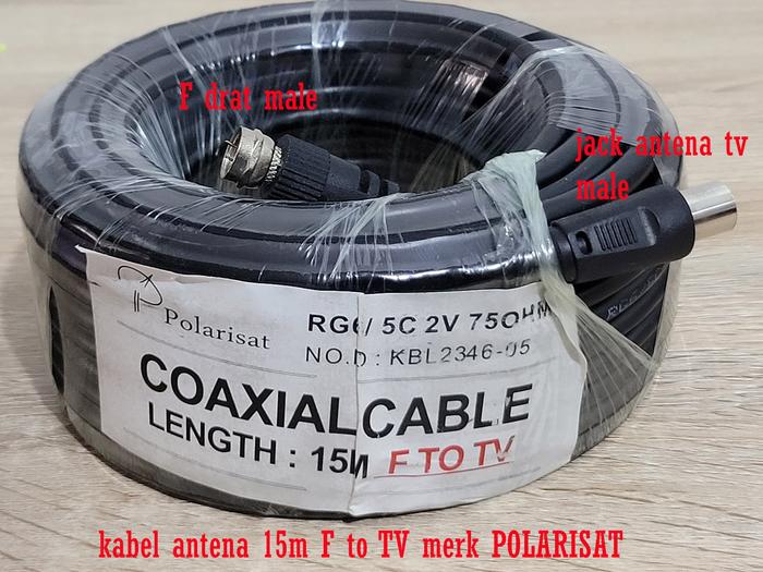 Jual polarisat 15m Kabel Antena jack tv + F drat Antenna Coaxial 5C RG6 - Jakarta Pusat ...