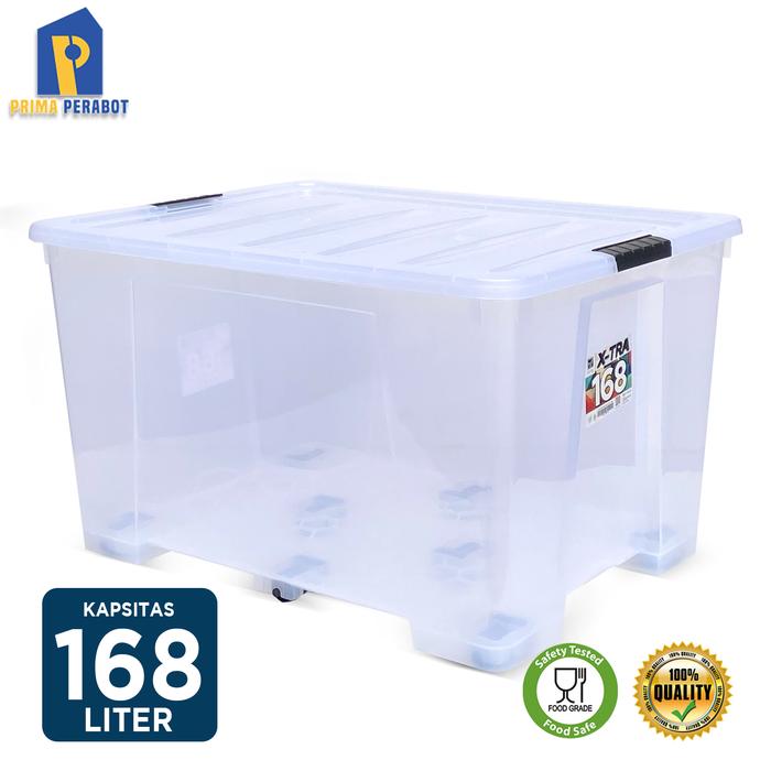 Jual Storage Box Transparan 168 Liter Container Penyimpanan Box Extra ...