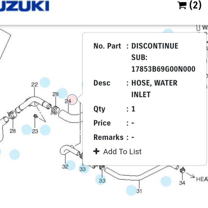 Jual Selang water inlet Aerio, swift, SX4 SGP 17853-69G00 Sparepart ...