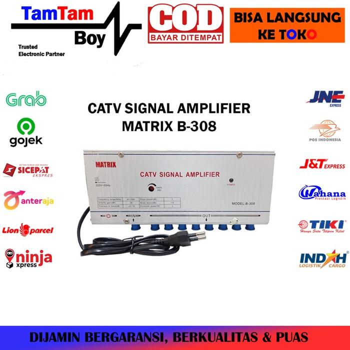 Jual Penguat Sinyal TV CATV Booster Indoor 30db 8 Way Splitter Matrix ...