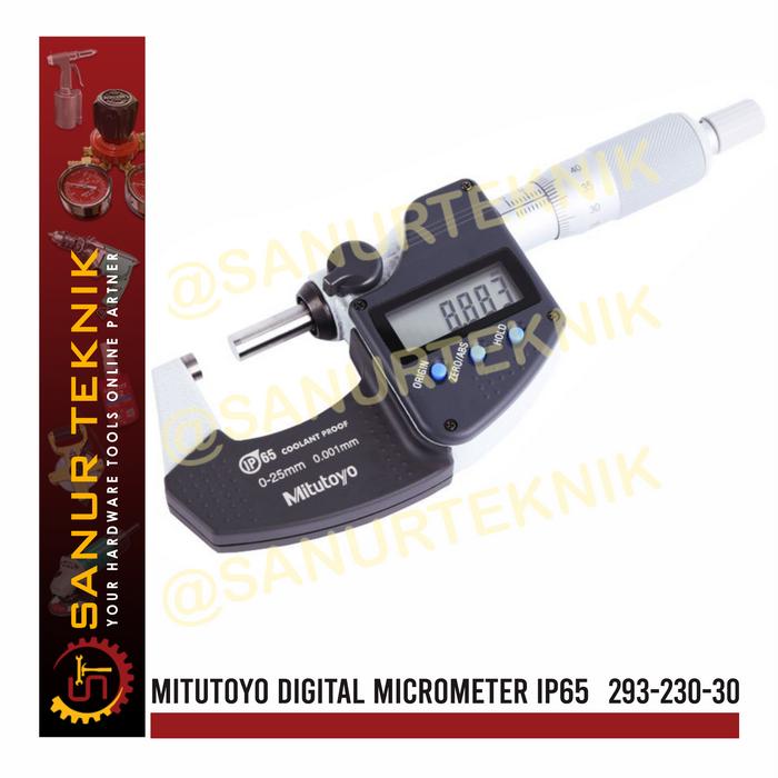 Jual MITUTOYO 293-230-30 Digital Micrometer Mikrometer IP65 0-25 0.001 mm - Kota Surabaya ...