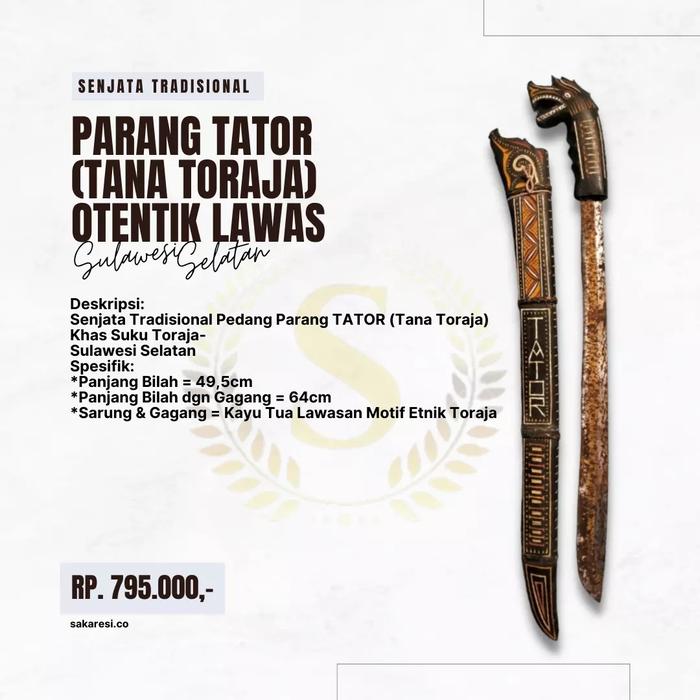Jual Pedang Tua Parang TATOR Tana Toraja ORI Asli Antik Lawas Langka ...