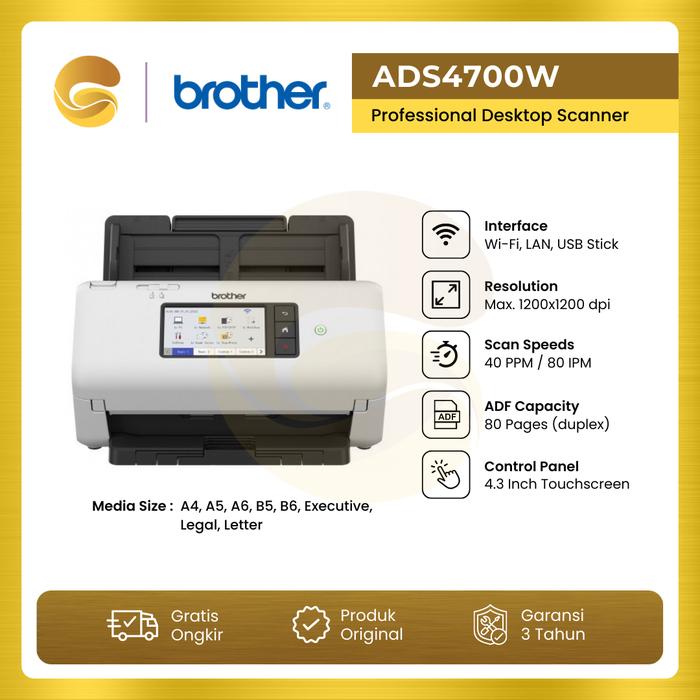 Promo BROTHER Scanner ADS4700W Desktop Scanner ADS 4700W ADS 4700 W ...