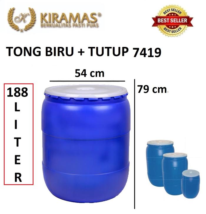 Jual Kiramas Gentong/Tong/Penampungan Air Biru 188 Lt -7419(BY:GOJEK ...