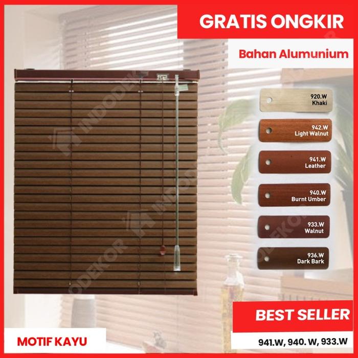 Jual Horizontal Blinds Motif Kayu - Venetian Blind - Gorden Tirai ...
