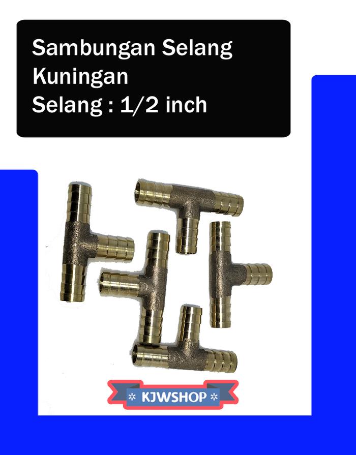 Jual Nepel Kuningan Y 1/2 inch Sambungan Selang Tee T Cabang 3 Naple 1/ ...