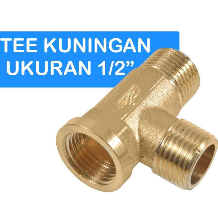 Jual Sambungan pipa T TEE 1/2 inch kuningan drat female x male x male - Kota Depok - deliandra ...