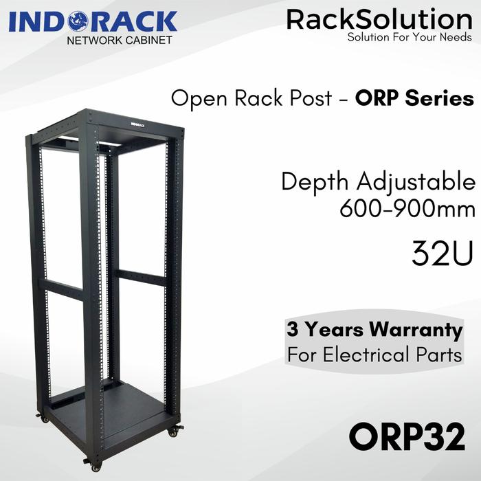 Jual ORP32 Indorack Open Rack Post 32U Depth Adjust 600 - 900mm Rak ...