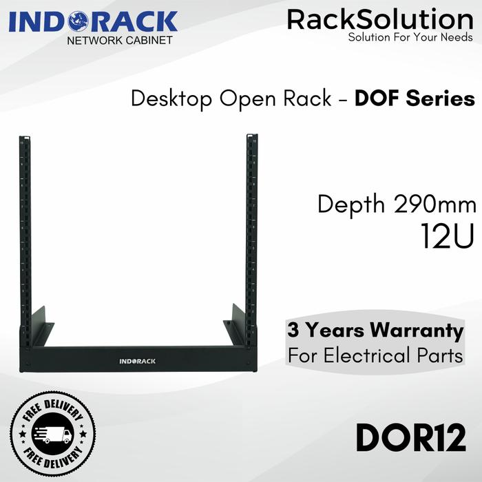 Jual DOR12 Indorack Desktop Open Rack 12U Depth 290mm Rak Audio Patch ...