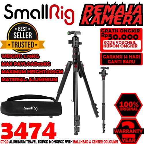Promo SMALLRIG CT-20 ALUMINUM TRIPOD MONOPOD WITH BALLHEAD 3474 - RESMI ...