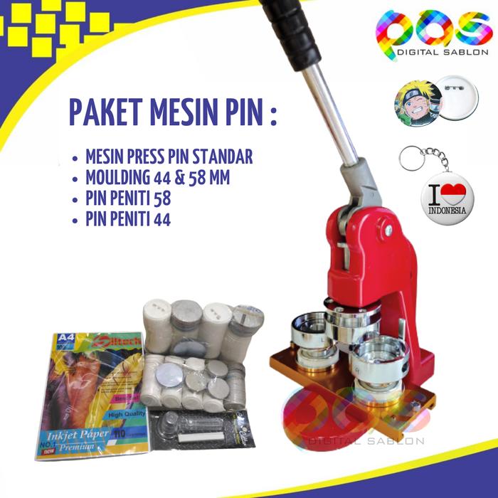 Jual Mesin Press PIN Peniti Gantungan Kunci // 2 MOULDING (44 mm & 58 ...