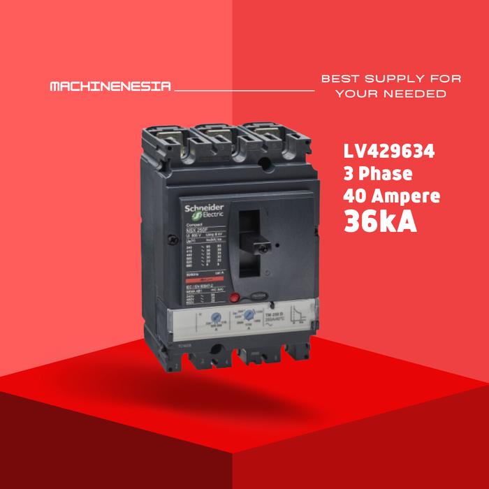 Jual MCCB 3 PHASE 40 AMPERE 3P BREAKER SCHNEIDER COMPACT NSX100F LV429634 - Jakarta Barat ...