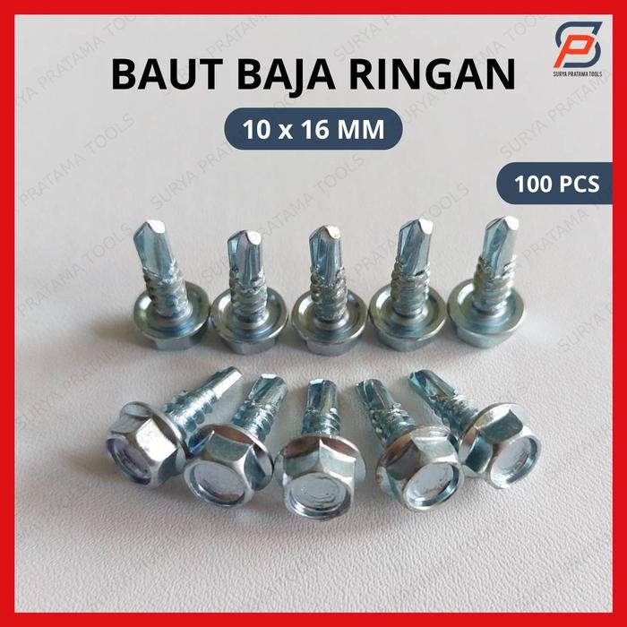 Jual BAUT RANGKA BAJA RINGAN 10x16 ISI 100 PCS SKRUP SEKRUP ROOFING 10 x 16 - Kota Medan - Surya ...