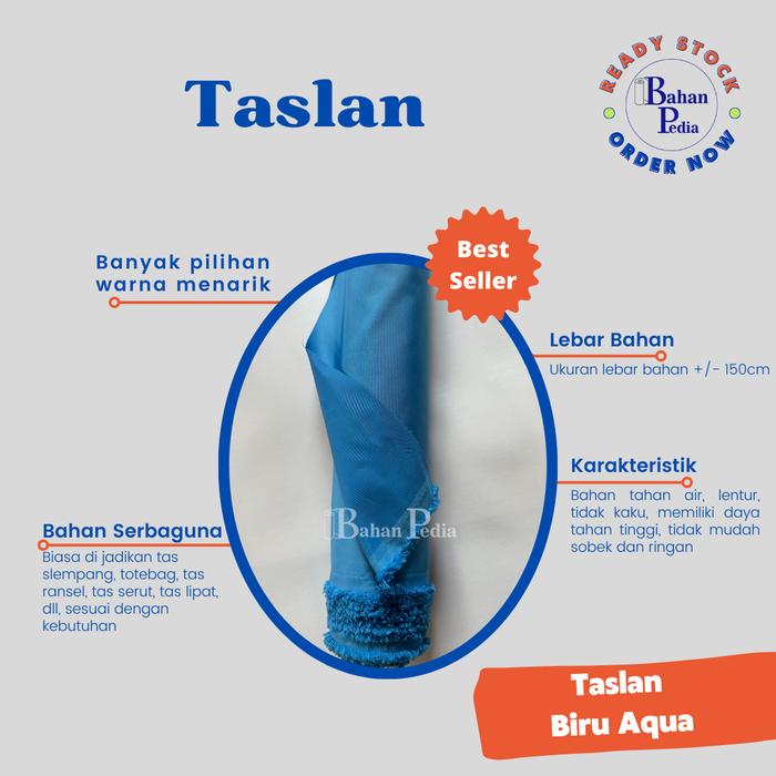 Jual [MTR] Bahan Kain Tas Taslan Waterproof WP 100 x 150 cm - Biru Muda ...
