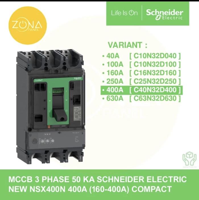 Jual Schneider C40N32D400 mccb NSX400N 3P 50KA/415VAC Mic 2.3 400A - Jakarta Pusat - Kenz ...