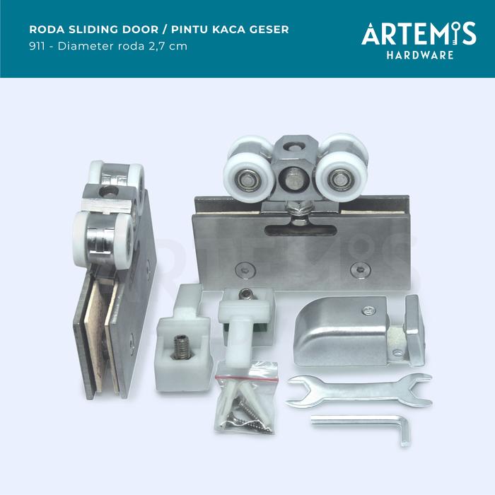 Jual Roda Sliding Door Rel Pintu Geser Kaca - Diameter Roda Nilon 2,7 ...