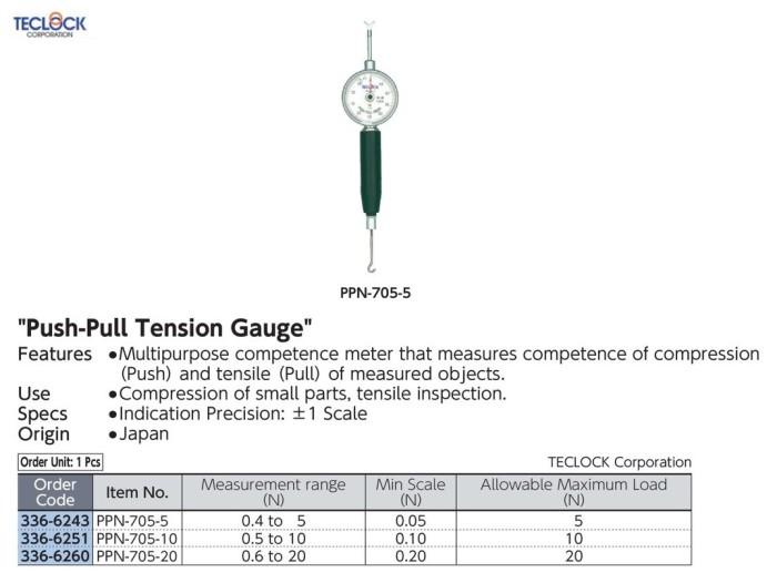 Jual Push-Pull Tension Gauge Load 10N TECLOCK PPN-705-10 - Kab. Bekasi ...