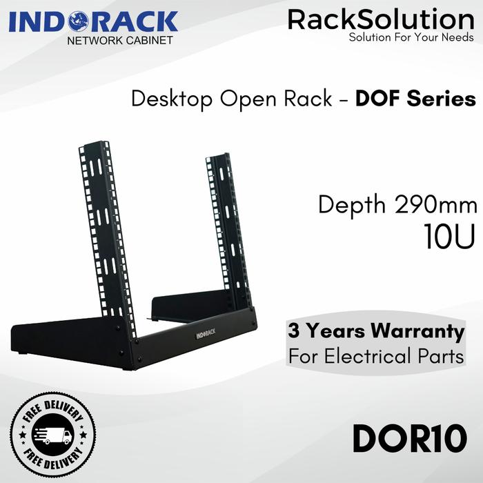 Jual DOR10 Indorack Desktop Open Rack 10U Depth 290mm Rak Audio Patch ...