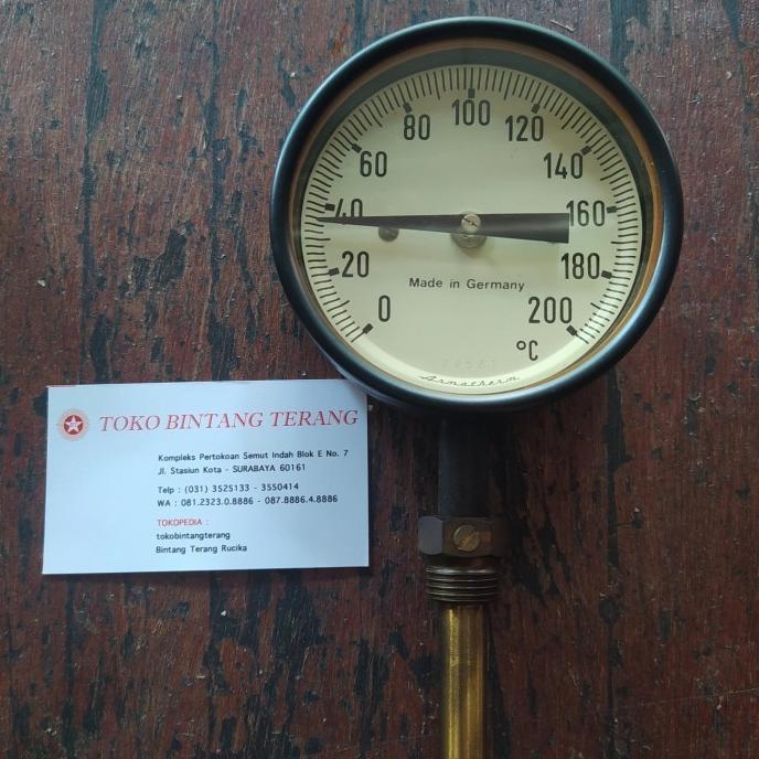 Jual New Thermometer Armatherm 4" Inch 0-200C Drat 1/2" / Temperature ...
