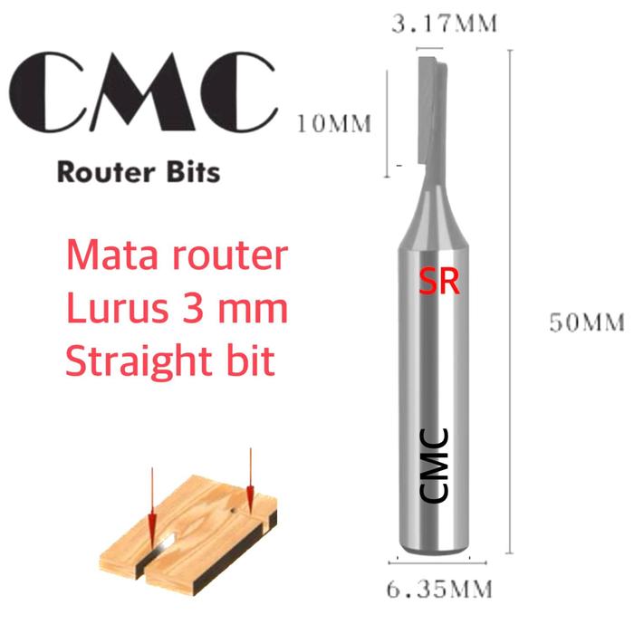 Jual Mata Profil / Router Lurus 3 mm / Straight Bit Merk CMC - Jakarta ...