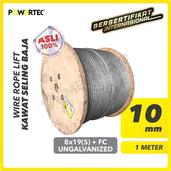 Jual Wire Rope Kawat Seling 8 x 19 (S) FC Dia.10mm UNGALVANISED ...