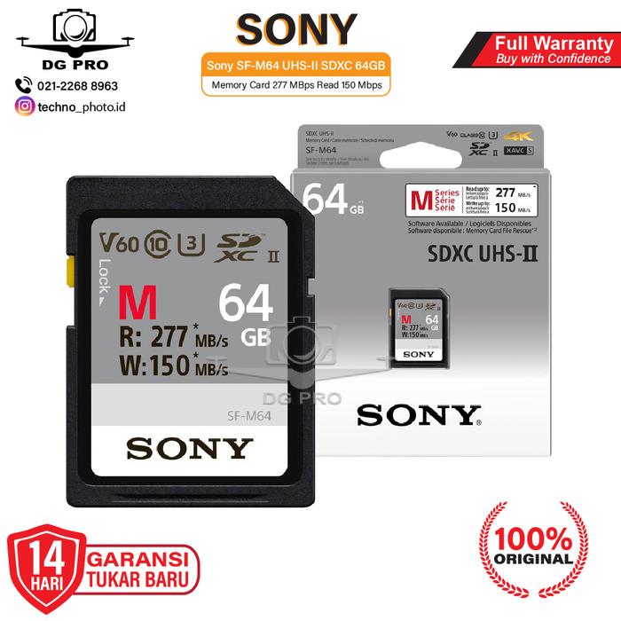 Jual Sony SF-M64 UHS-II SDXC 64GB Memory Card 277 MBps Read 150 Mbps - SD - Jakarta Pusat - DG ...