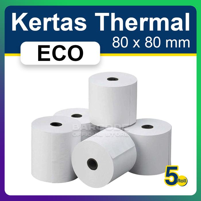 Jual 1 Slop Kertas Thermal 80x80 / 80 x 80 mm Struk Kasir Termal ...