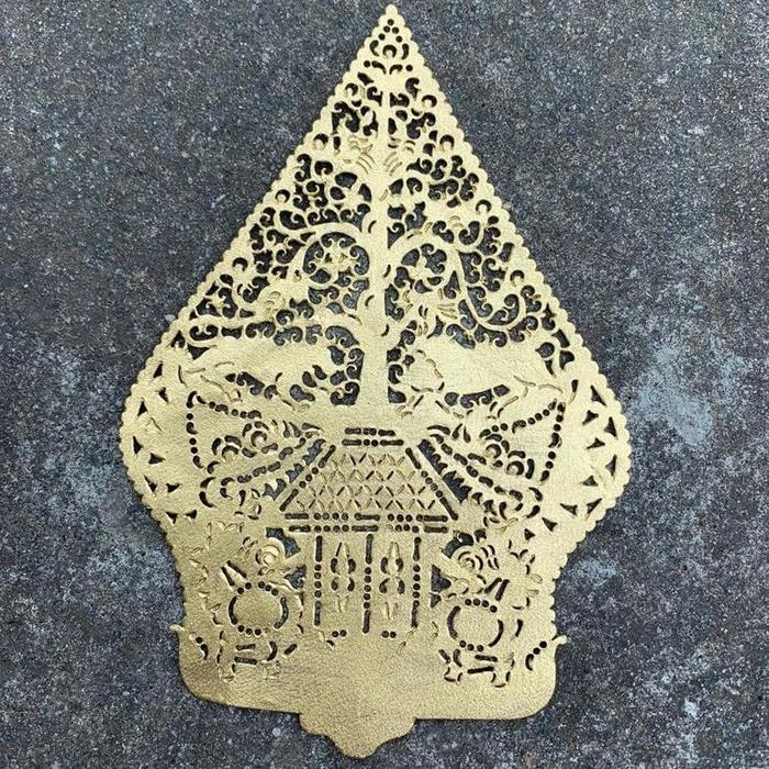 Jual Wayang Kulit Asli Gunungan / Kayon Warna Gold / Emas Untuk Mahar ...