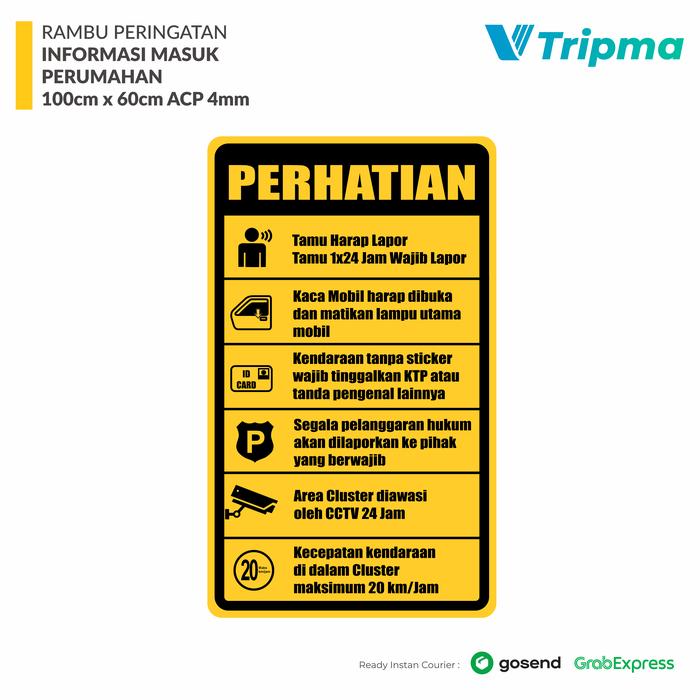Jual Rambu Himbauan / Informasi Masuk Perumahan Ukuran 60cm x 100cm ...