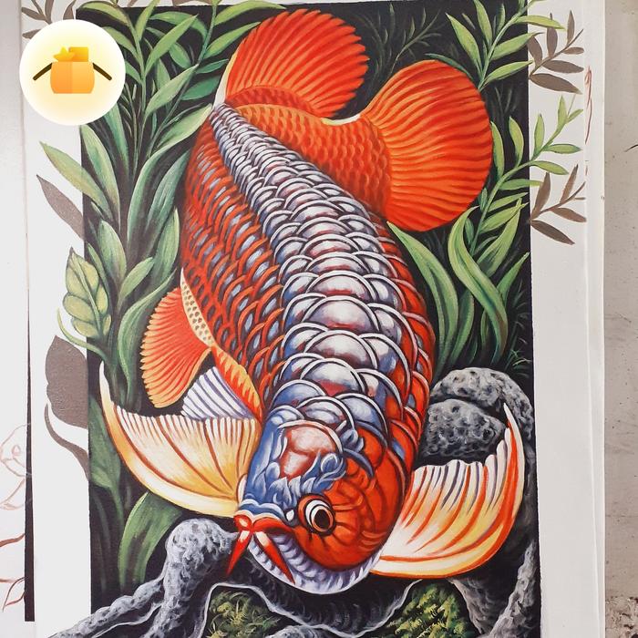 Jual lukisan ikan arwana 3d ukuran 60x90cm - Kab. Bandung - gan art ...