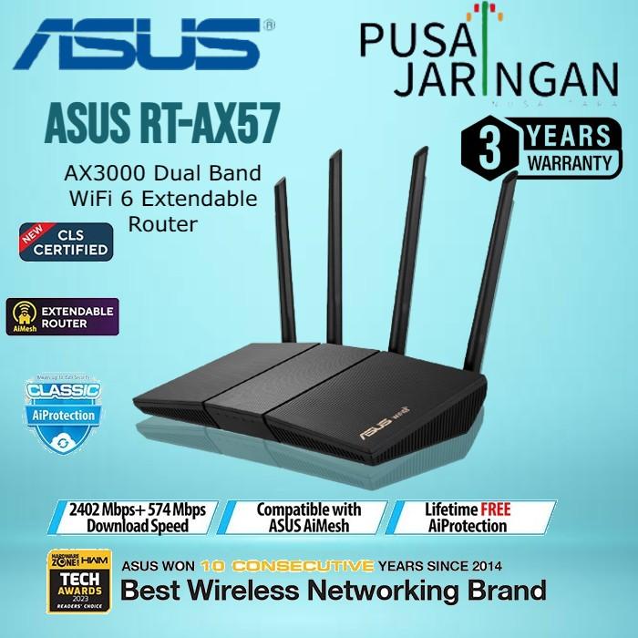 Jual ASUS RT-AX57 AX3000 Dual Band WiFi-6 Extendable Router - Jakarta ...