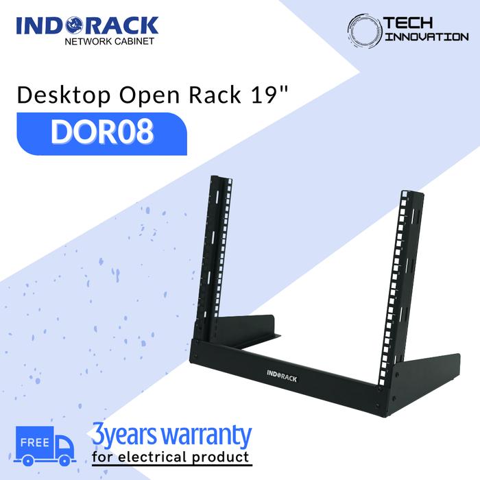 Jual INDORACK Desktop Open Rack 8U Depth 290mm Rak Server Modem Audio ...