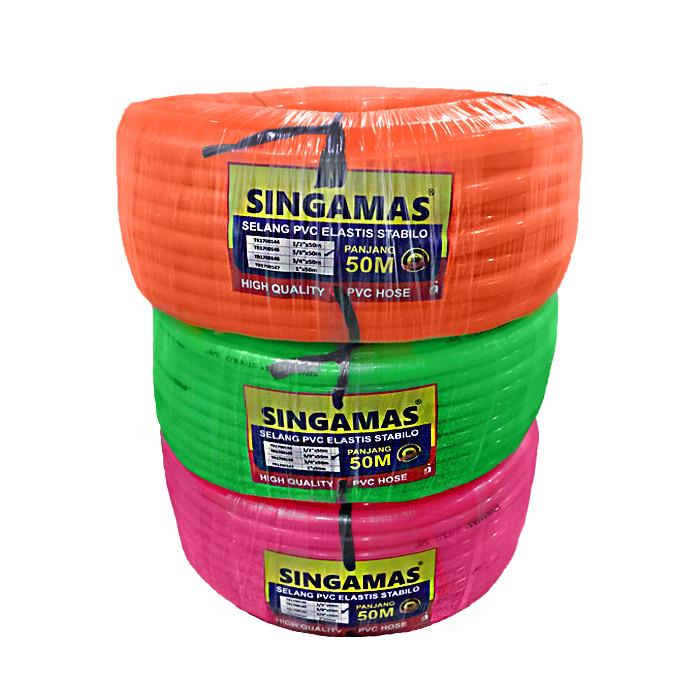 Jual SINGAMAS Selang Air PVC Elastis Stabilo 5/8 Inch Rol 50 Meter ...