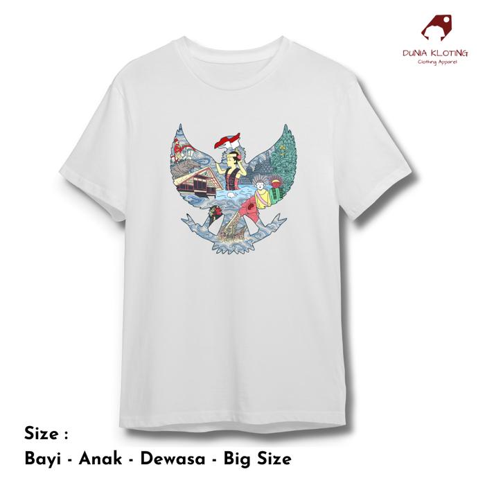 Promo Baju Kaos Kemerdekaan Anak Keluarga Dirgahayu Indonesia GARUDA BUDAYA - Putih, Anak S ...