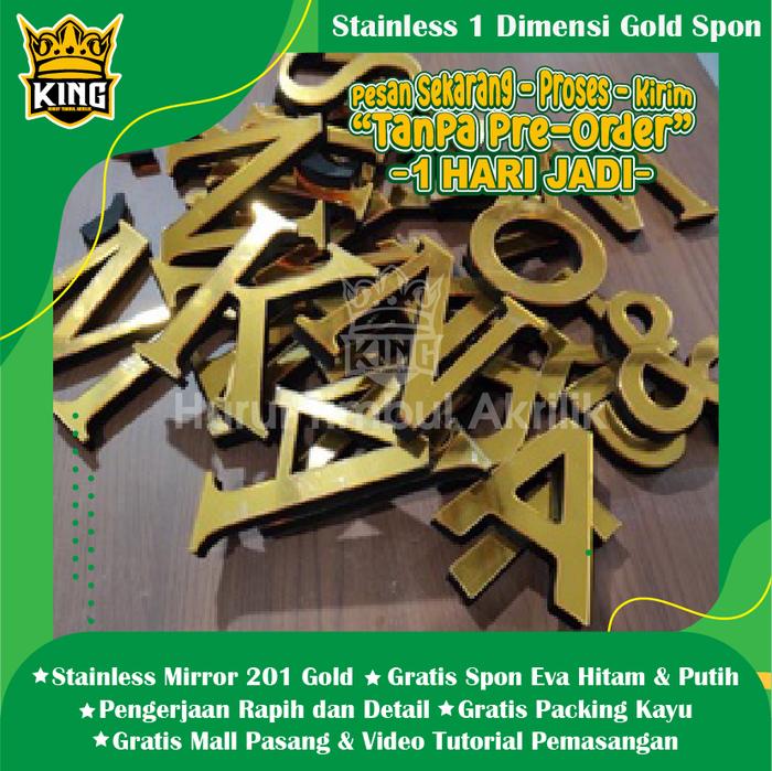 Jual HURUF TIMBUL STAINLESS GOLD MIRROR SPON EVA 1 LAYER MURAH ...
