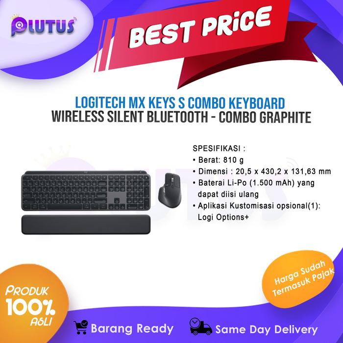 Jual Logitech MX Keys S Keyboard Wireless Silent Bluetooth Multi Device ...