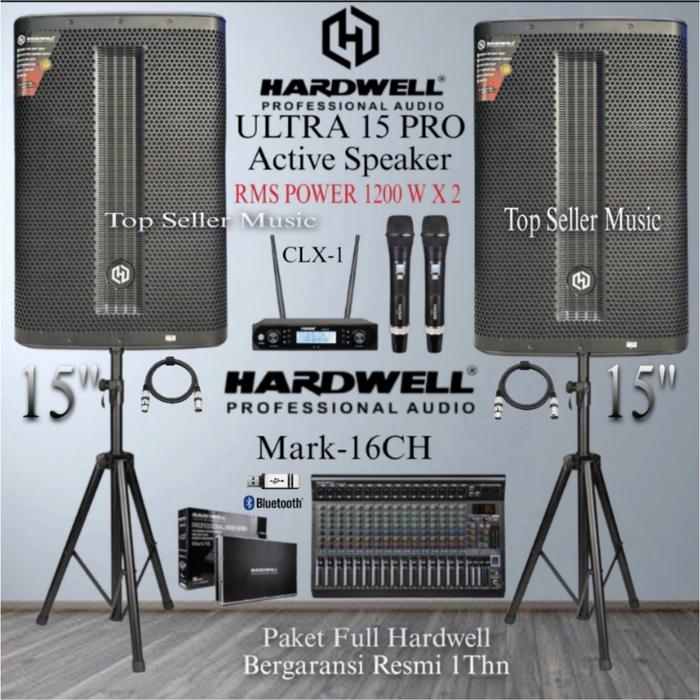 Jual Paket Sound Sistem Speaker Hardwell Ultra 15 Pro Mixer Mark-16 Mic ...