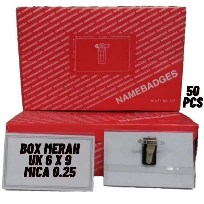 Jual Name Tag NameBadges ID Card Multi No 101 Merah Nametag 50 Pcs 6 x ...