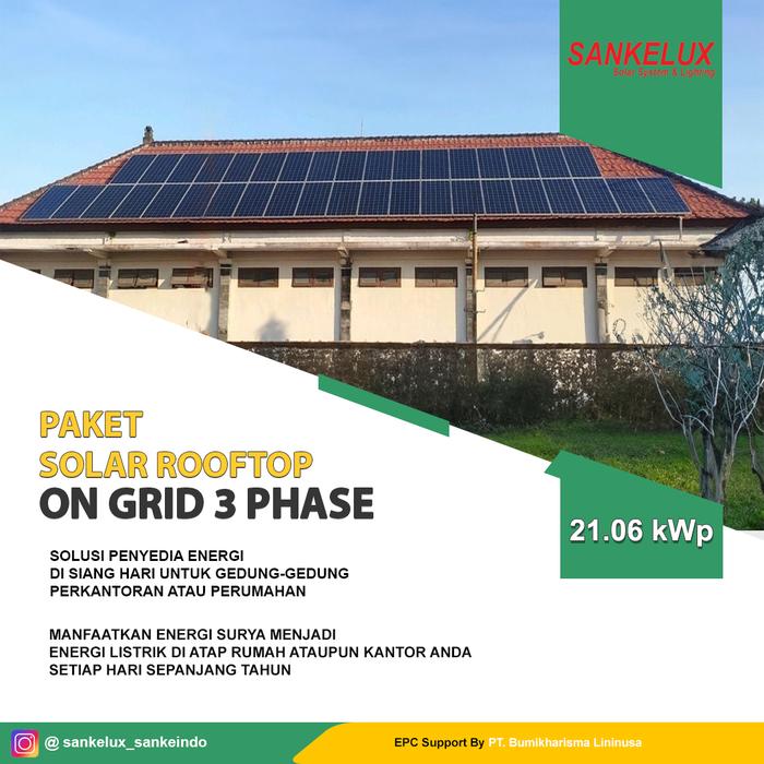 Jual PLTS Atap On Grid 21.06 kWp 3 Phase / PLTS Rooftop On Grid 21.06 ...
