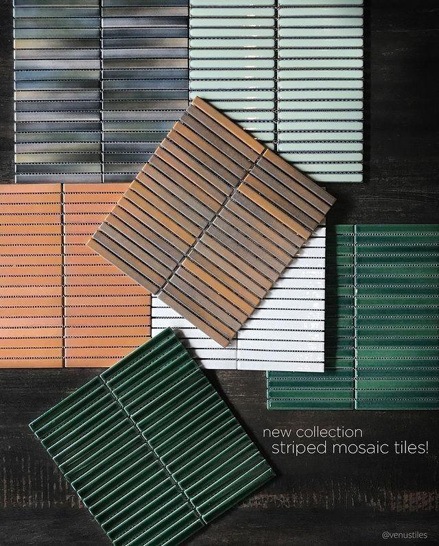 Jual Mosaic Venus Tiles Type Pottery Linea Striped Multi Green - Venus ...