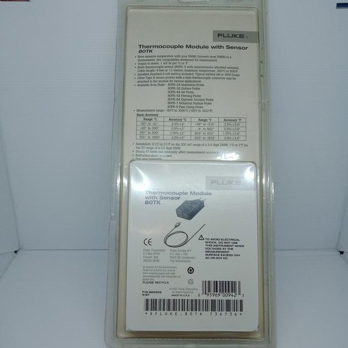 Jual Fluke 80Tk Thermocouple Module With Temperature Sensor ...