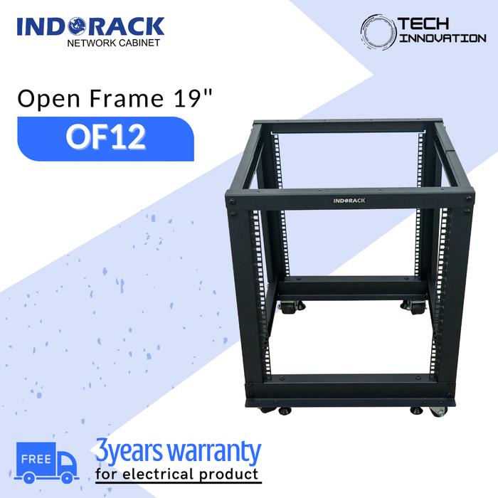 Jual INDORACK Open Frame 12U Depth 666 - 1120mm Adjustable Rak Server OF12 - Kota Semarang ...